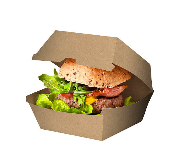 Burger Box Packaging Container (Large Brown Kraft) | Castaway® Food ...