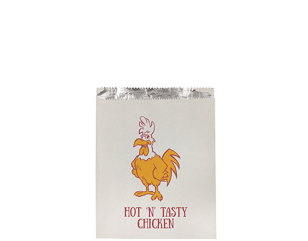 Foil Lined Paper Bags (Small with 'Hot 'N' Tasty Chicken' Print ...