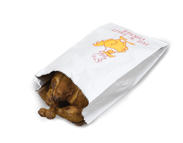 Foil Lined Paper Bags (Small with 'Hot 'N' Tasty Chicken' Print ...
