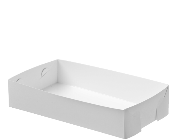Folding White Paper Food Trays Medium