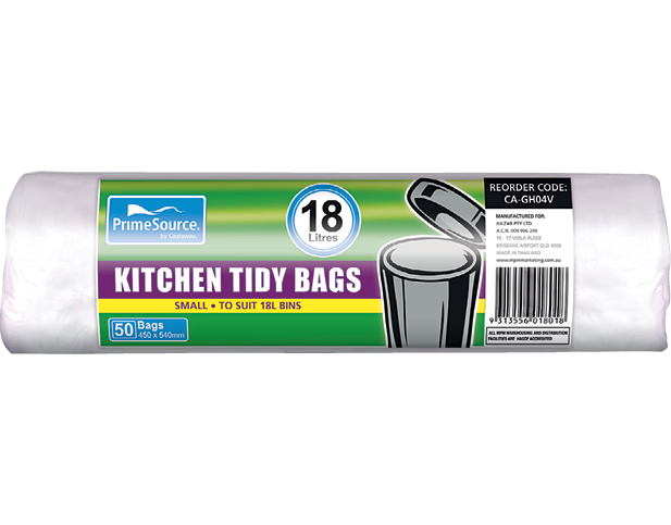 PrimeSource® Kitchen Tidy Bags Small Roll 18L White