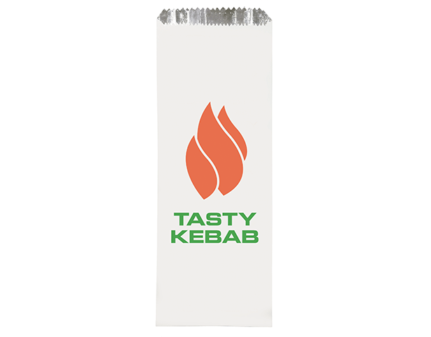 Foil Lined Paper Bags (Large with 'Tasty Kebab' Print) | Castaway® Food ...